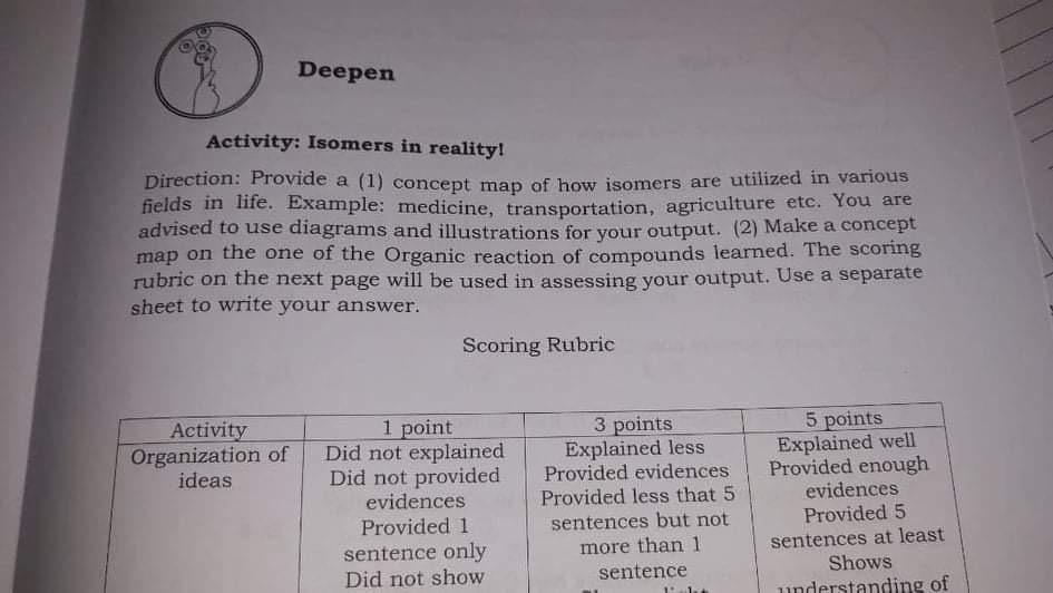 Solved Deepen Activity: Isomers in reality! Direction: | Chegg.com