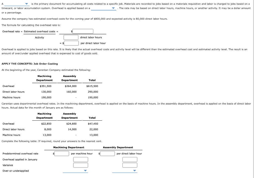 Mastery Problem Job Order Costing Basic A Job Chegg