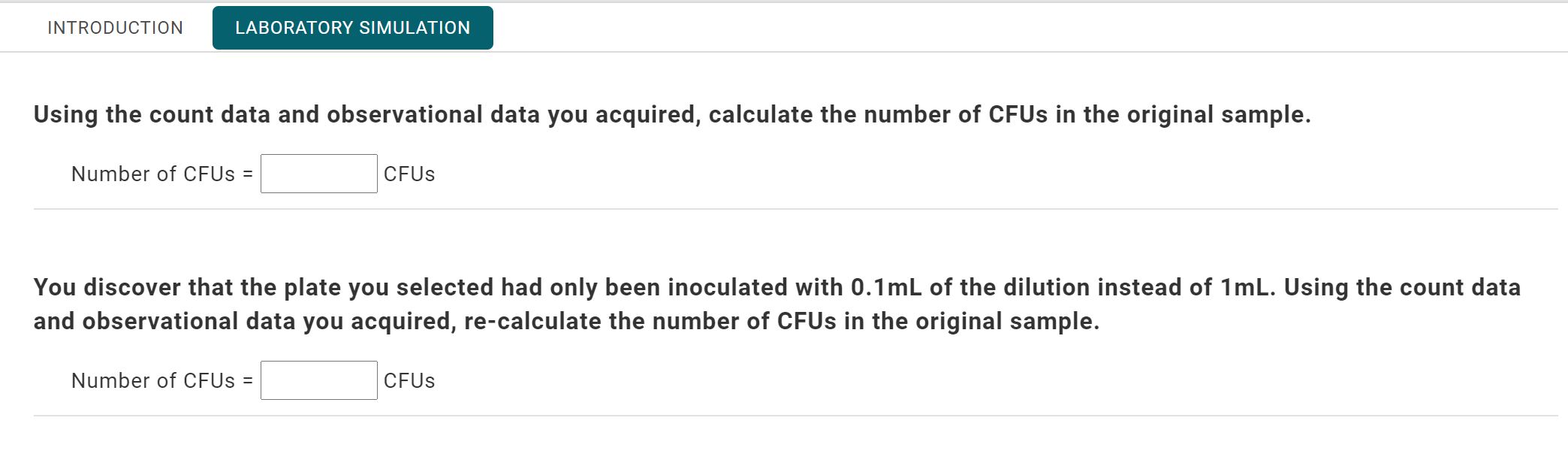 Solved INTRODUCTION LABORATORY SIMULATION Using the count | Chegg.com