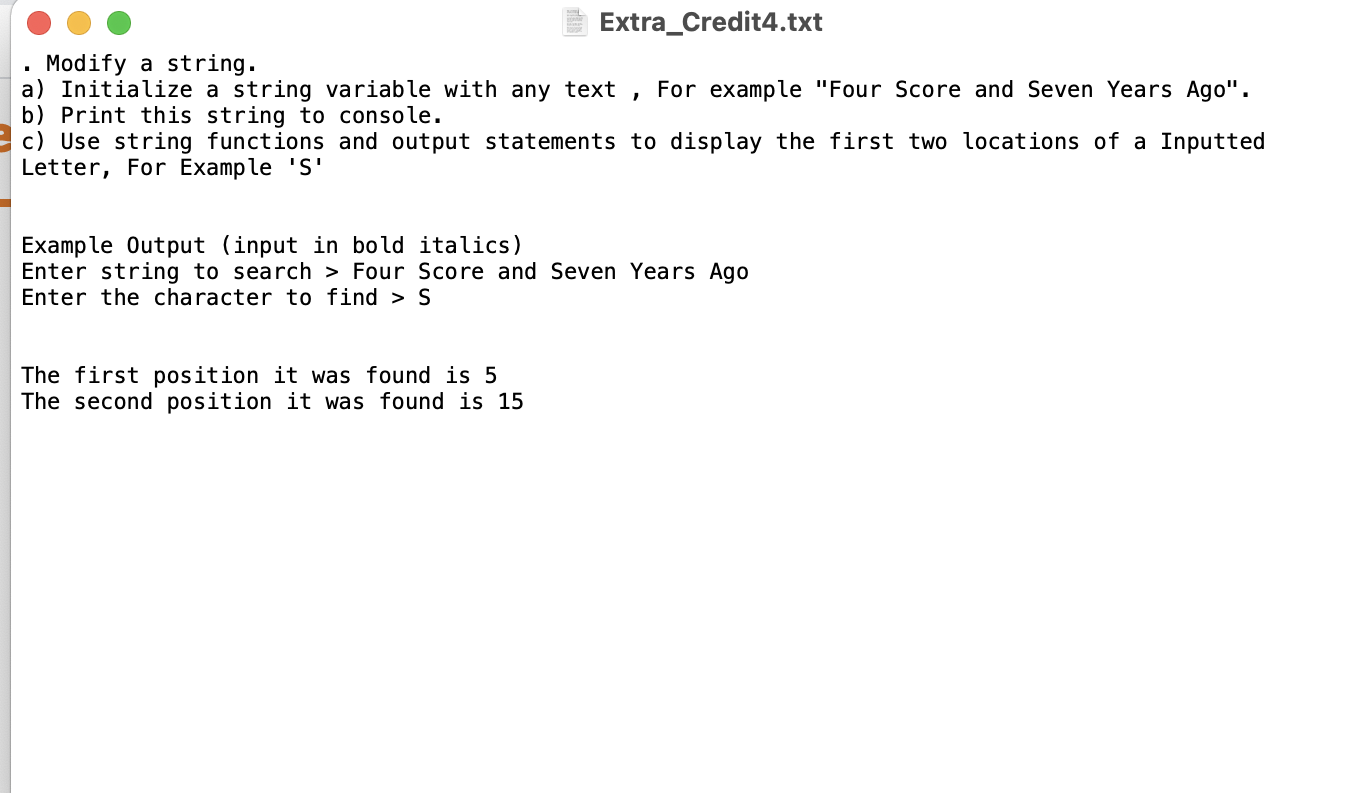 Solved Extra_Credit_3.txt Extra Credit 3 a) Create a 4 | Chegg.com
