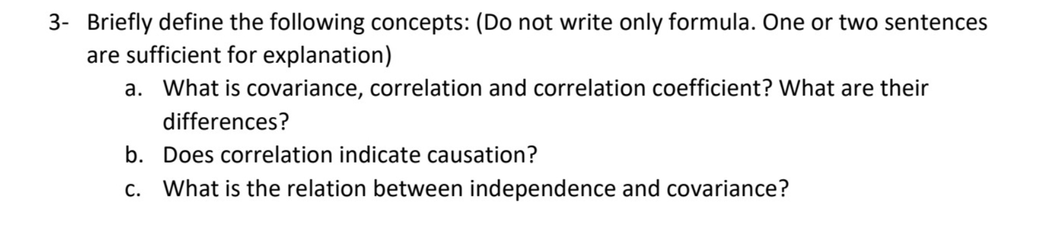 Solved 3- ﻿Briefly define the following concepts: (Do not | Chegg.com