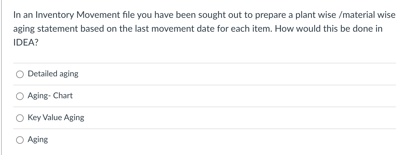 Solved This is based on exert audit data analytics with IDEA | Chegg.com