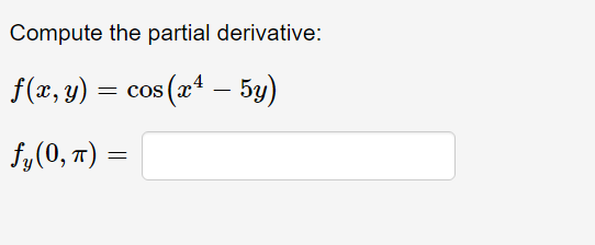 Solved Compute the partial derivative: | Chegg.com