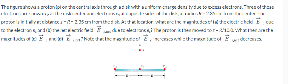 Solved The figure shows a proton (p) on the central axis | Chegg.com