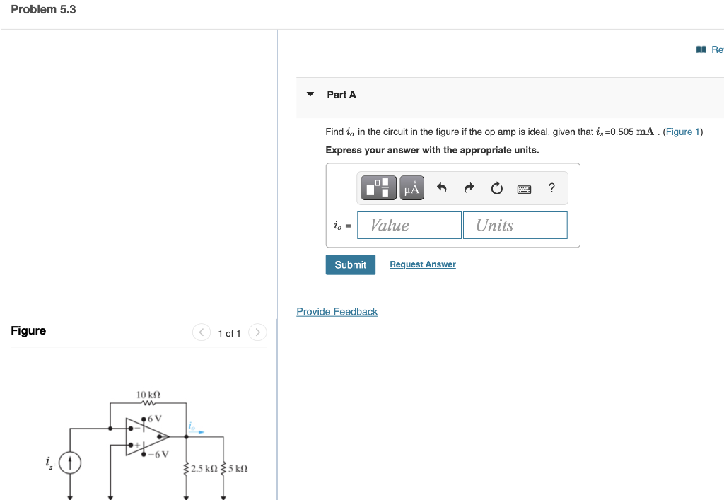 Solved Find io in the circuit in the figure if the op amp is | Chegg.com