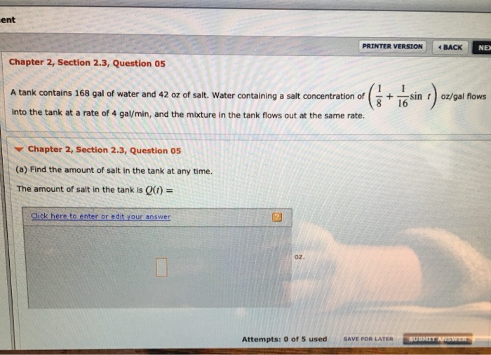 Solved ent PRINTER VERSION BACK NE Chapter 2, Section 2.3, | Chegg.com