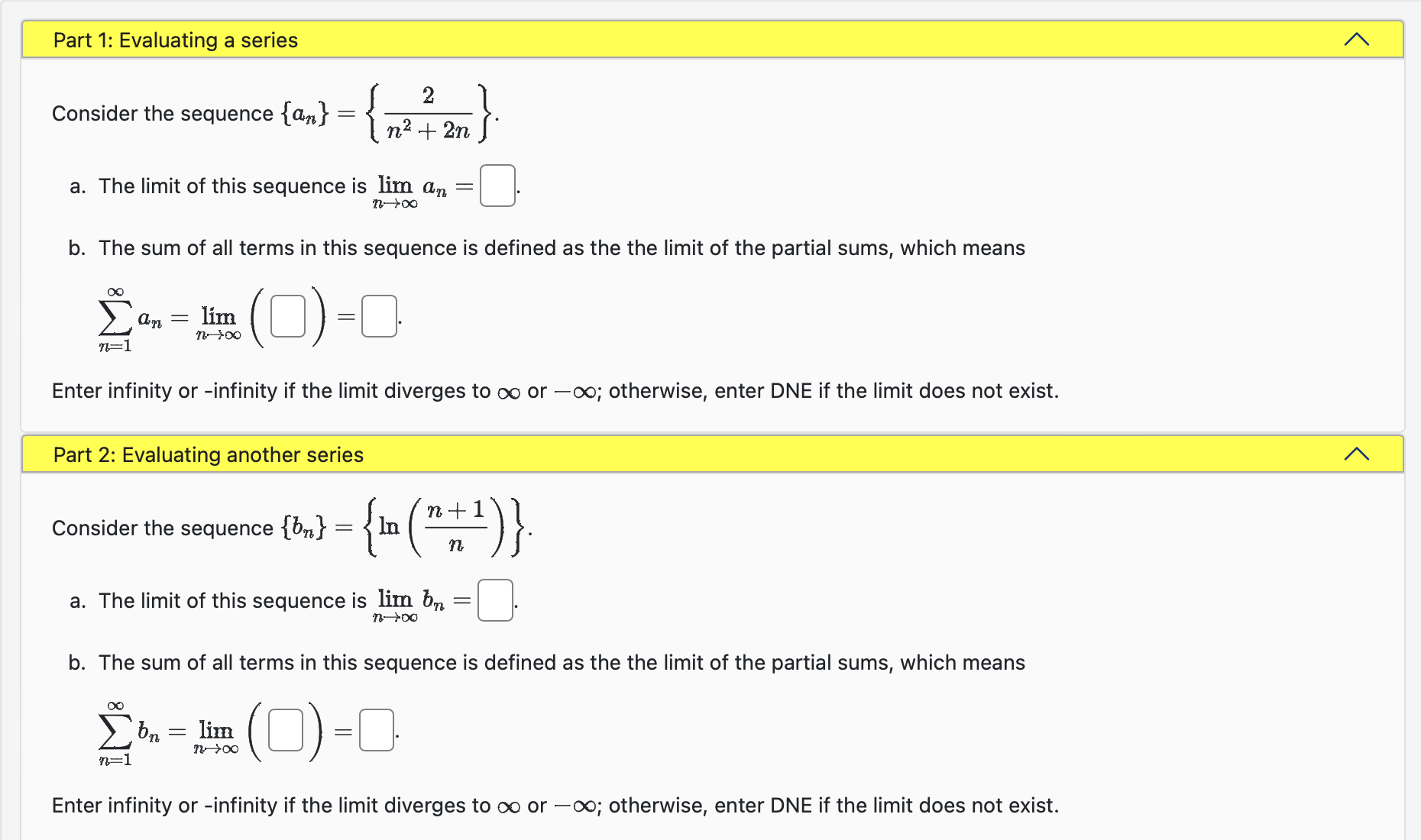 Solved onsider the sequence {an}={n2+2n2} a. The limit of | Chegg.com