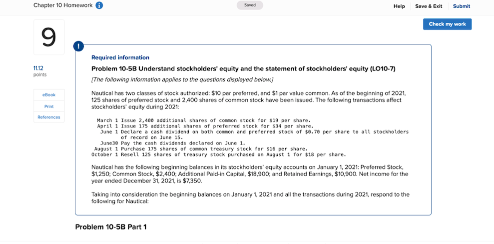 Solved Chapter 10 Homework i Saved Help Save & Exit Submit | Chegg.com