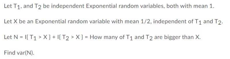 Solved Let T1, and T2 be independent Exponential random | Chegg.com
