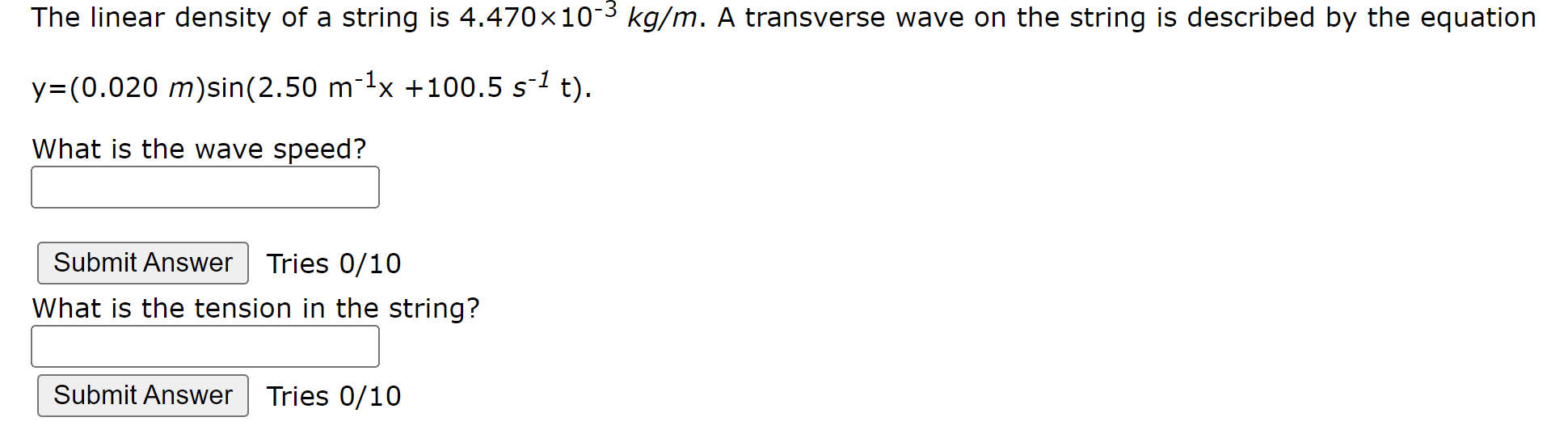 Solved The linear density of a string is 4.470×10-3kgm. ﻿A | Chegg.com