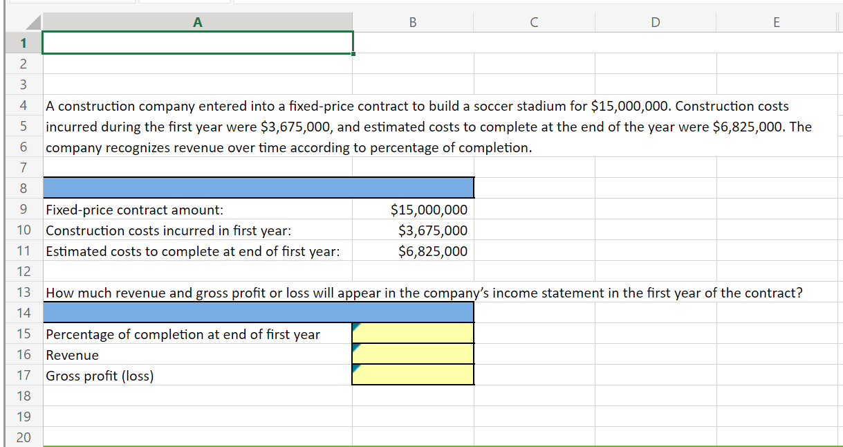 Solved A construction company entered into a fixed-price | Chegg.com