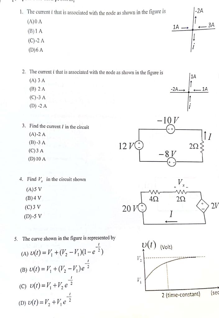 Solved 1. The current i that is associated with the node as | Chegg.com