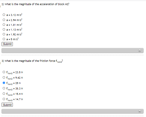 Solved Two blocks (of masses M1 = 5 kg and M2 = 8 kg) are | Chegg.com