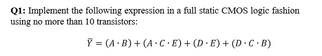 Solved Q1: Implement the following expression in a full | Chegg.com