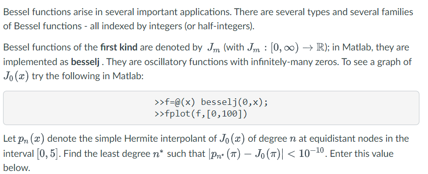 Solved Bessel functions arise in several important | Chegg.com