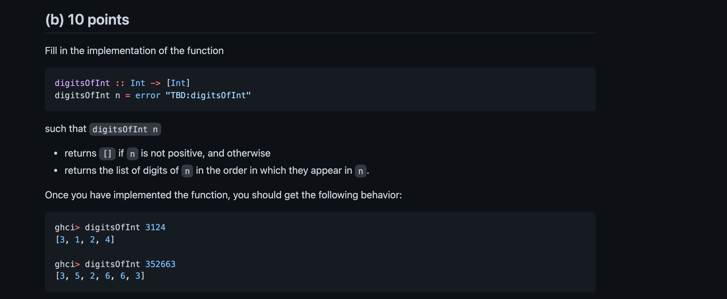 Solved (b) 10 points Fill in the implementation of the | Chegg.com