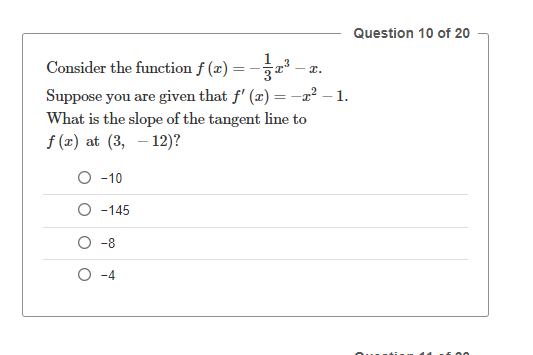 Solved Consider the function f(x)=-13x3-x.Suppose you are | Chegg.com