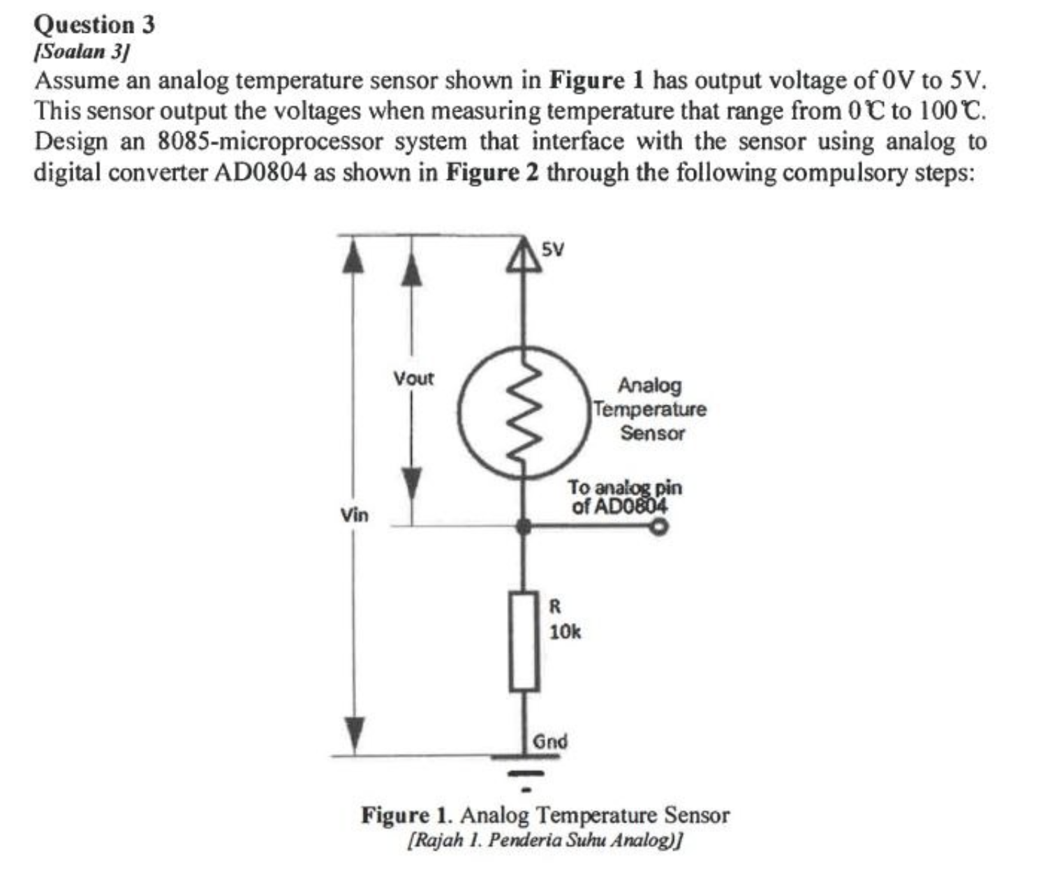 Solved Question 3 [Soalan 3] Assume an analog temperature | Chegg.com