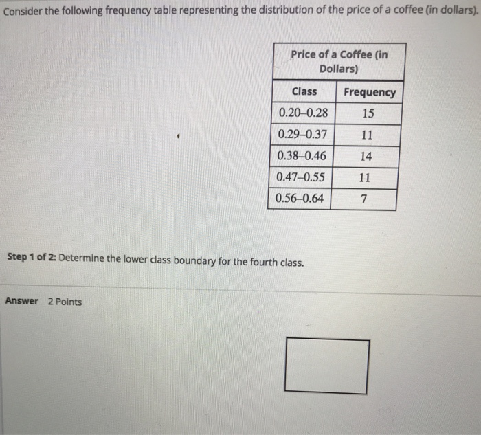 Solved Consider the following frequency table representing | Chegg.com