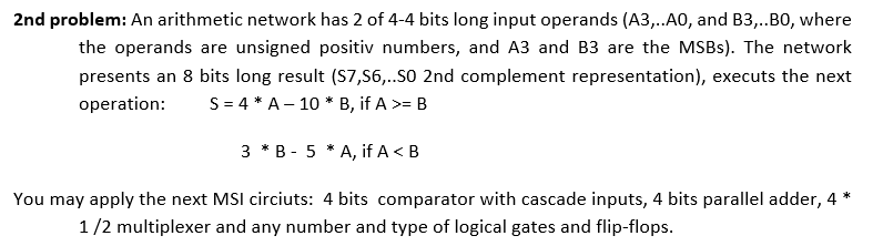 2nd problem: An arithmetic network has 2 of 4-4 bits | Chegg.com