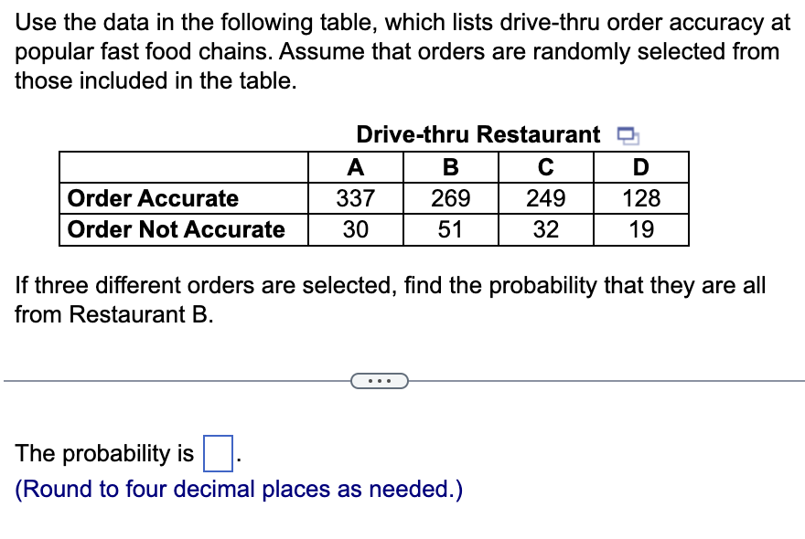 Solved Use the data in the following table, which lists | Chegg.com