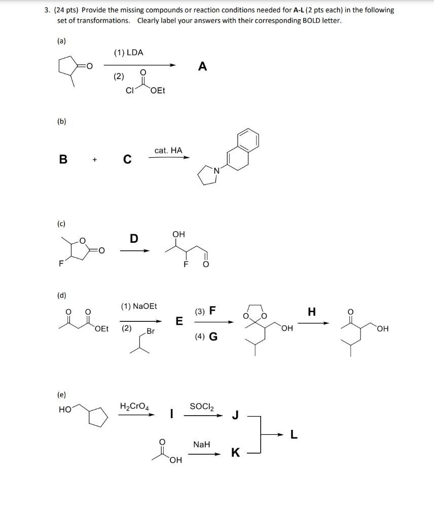 Solved Provide the missing compounds or reaction conditions | Chegg.com