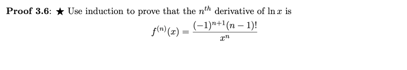 Solved Proof 3.6: ⋆ Use induction to prove that the nth | Chegg.com