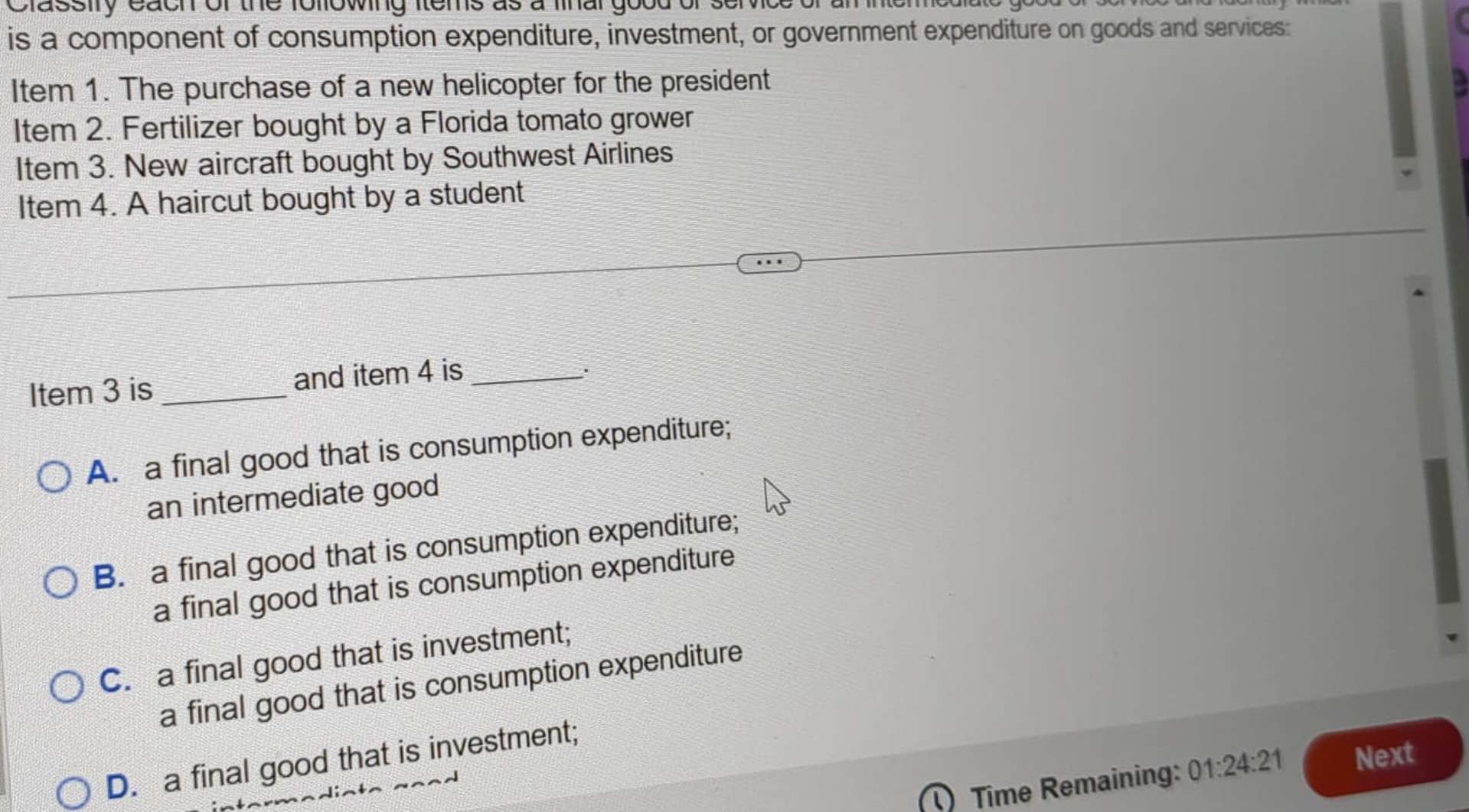 Solved is a component of consumption expenditure, | Chegg.com