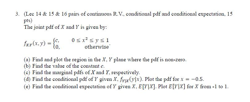 Solved Lec 14 & 15 & 16 pairs of continuous R. V., | Chegg.com