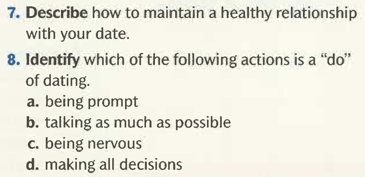 Solved 6. Summarize why dating in groups is a good idea for | Chegg.com