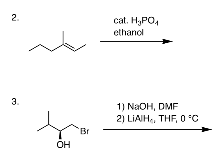 Solved 2. cat. H3PO4 ethanol 3. 1) NaOH, DMF 2) LiAIH4, THF, | Chegg.com