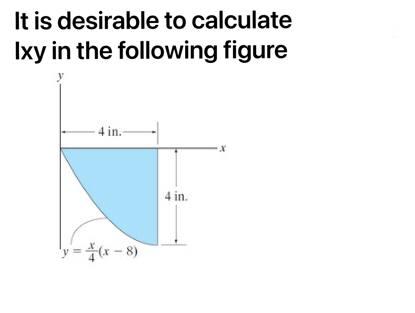 Solved It is desirable to calculate Ixy in the following | Chegg.com