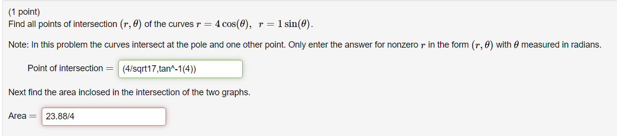 Solved Find all points of intersection (r,\theta ) ﻿of the | Chegg.com