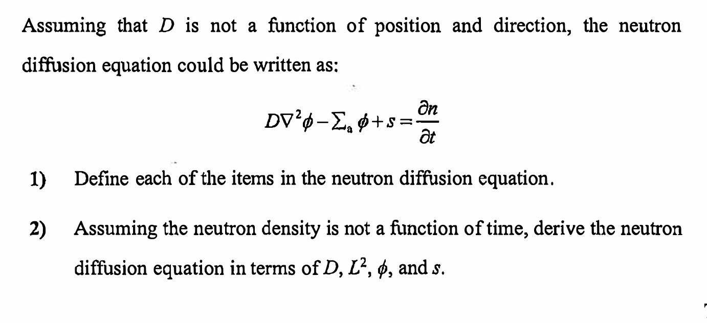 Solved Assuming that D is not a function of position and | Chegg.com