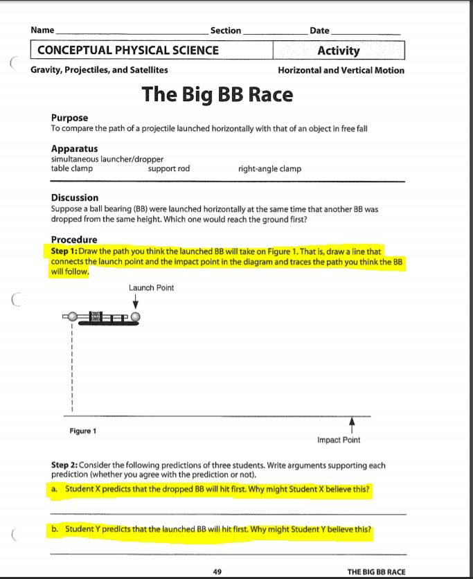 Solved Name Section Date CONCEPTUAL PHYSICAL SCIENCE | Chegg.com