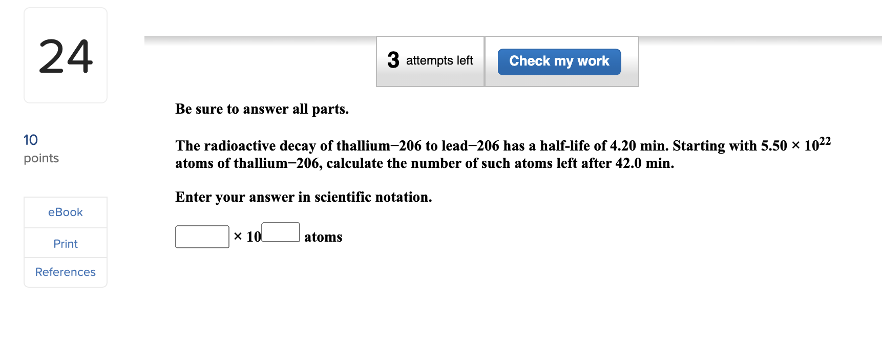 Solved 15 10 points eBook Print References 3 attempts left | Chegg.com