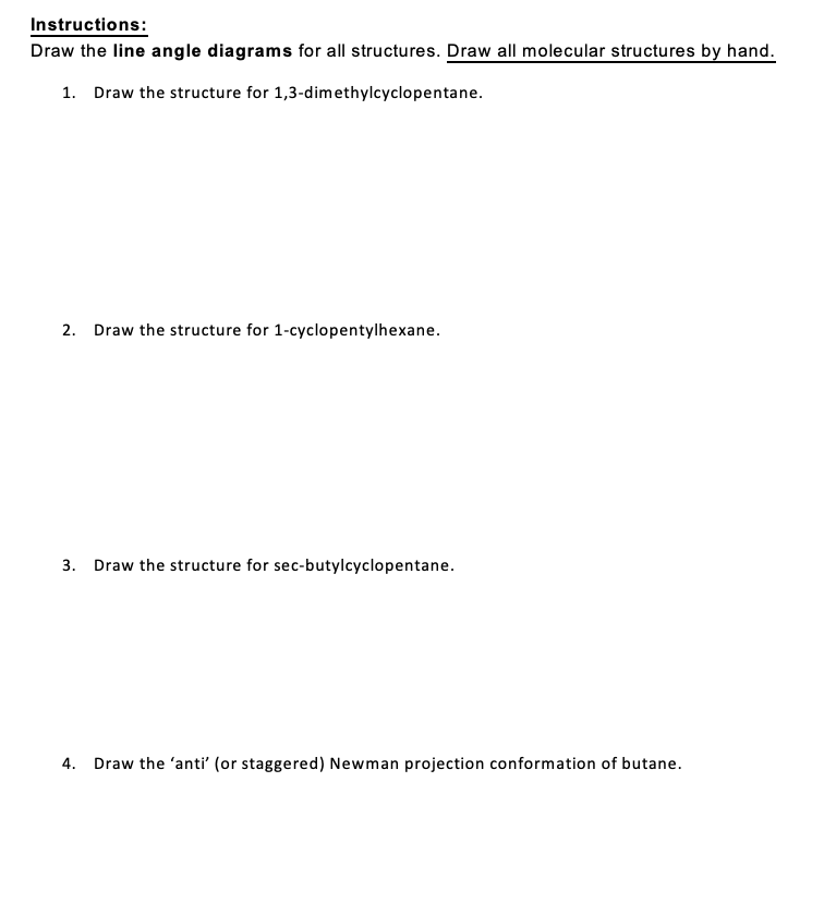 Solved Instructions: Draw the line angle diagrams for all | Chegg.com