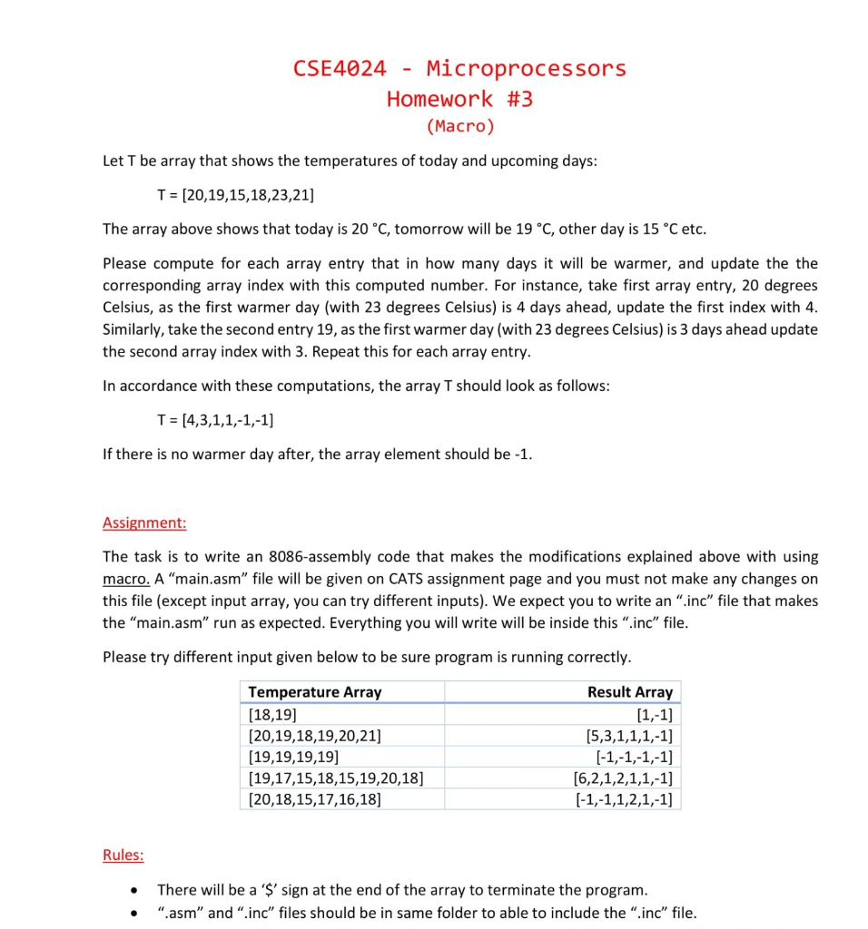 The task is to write an 8086-assembly code that makes | Chegg.com