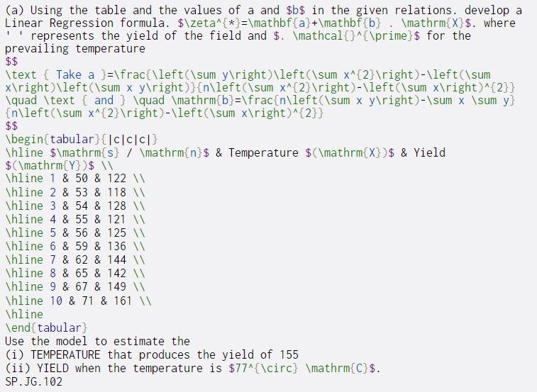 Solved (a) Using the table and the values of a and $b$ in | Chegg.com
