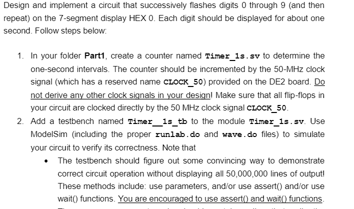 Design and implement a circuit that successively | Chegg.com