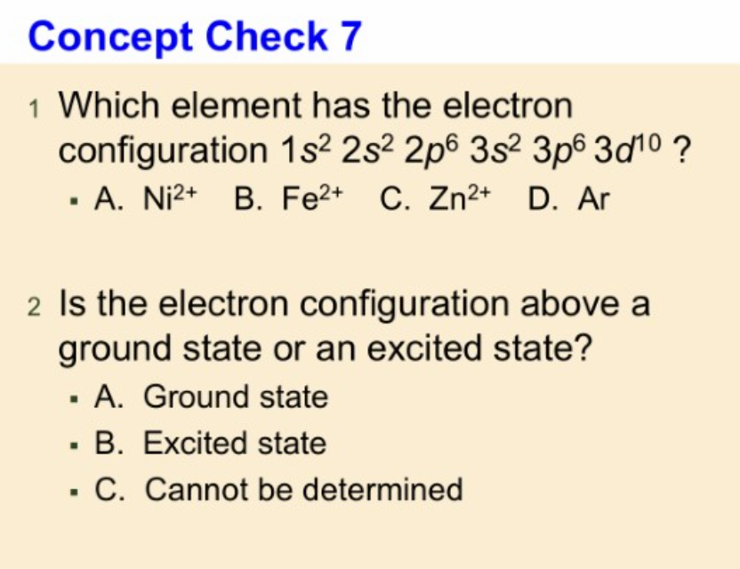Solved 1 Which element has the electron configuration | Chegg.com