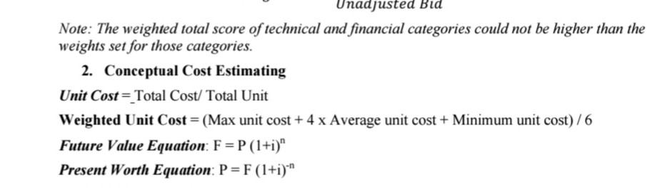 Solved 12. (Conceptual Cost Estimate) Use weighted unit cost | Chegg.com