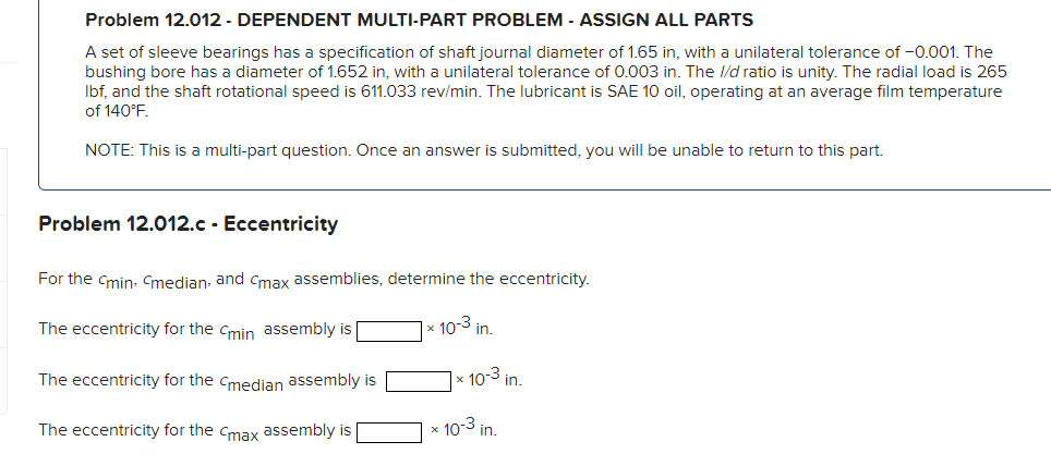 Solved Problem 12.012 - DEPENDENT MULTI-PART PROBLEM - | Chegg.com