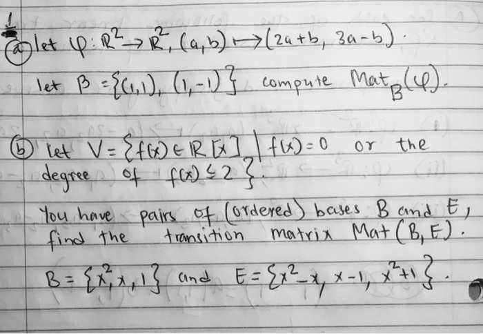 Solved Advanced linear algebra questions. Please help me | Chegg.com