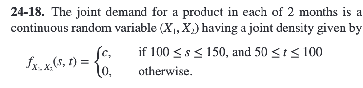 Solved 24-18. The joint demand for a product in each of 2 | Chegg.com