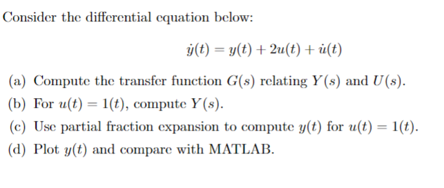 Solved Consider the differential equation below: | Chegg.com