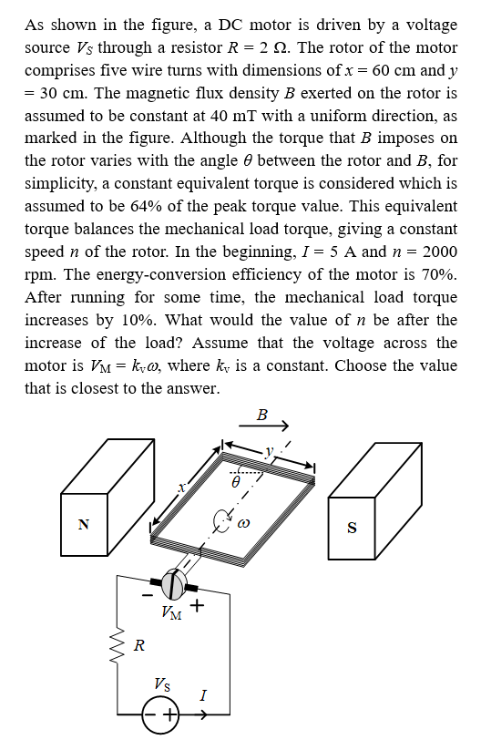 Solved = As shown in the figure, a DC motor is driven by a | Chegg.com