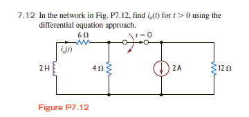 Solved 7.12 In the network in Fig. P7.12, find it for t> 0 | Chegg.com