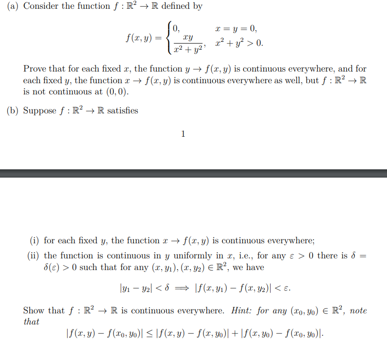 Solved (a) ﻿Consider the function f:R2→R ﻿defined | Chegg.com