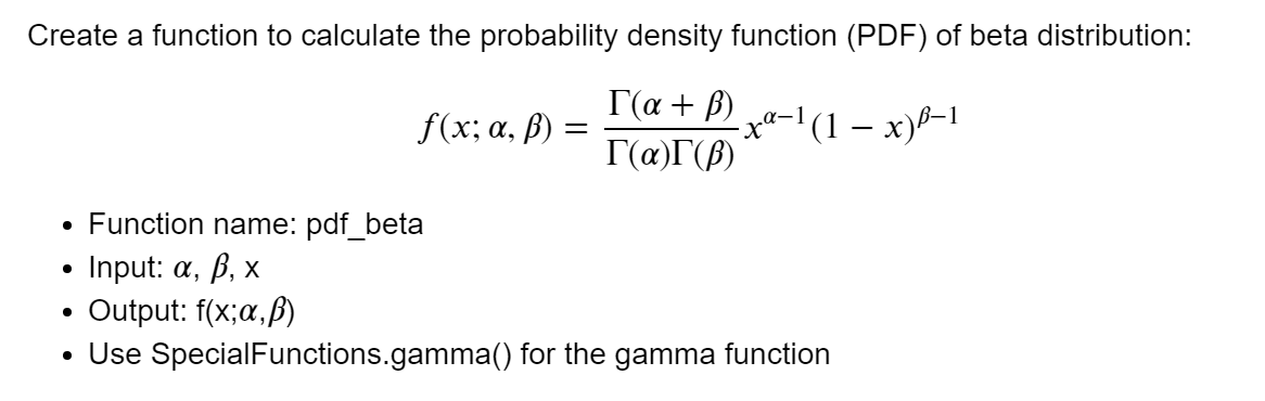 Solved Create a function to calculate the probability | Chegg.com